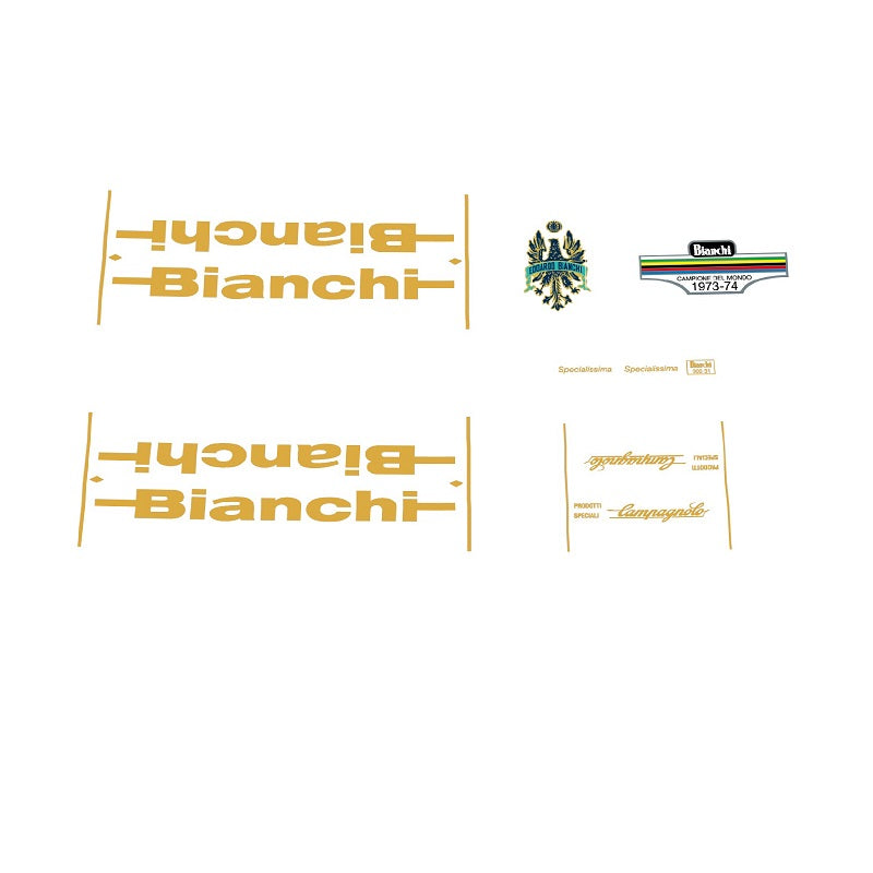 1970s Bianchi Specialissima Bicycle Decals / Stickers - Gold -0134